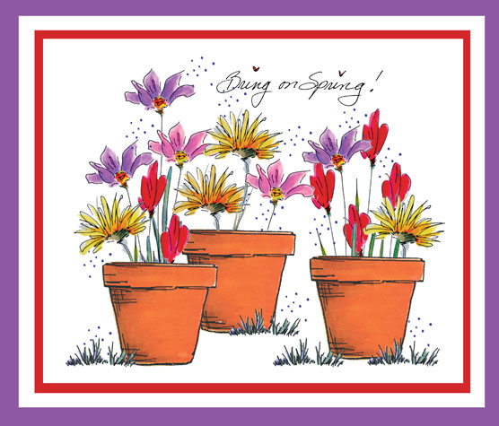 StampsByJudith.com: Flowers in a Large Pot Card