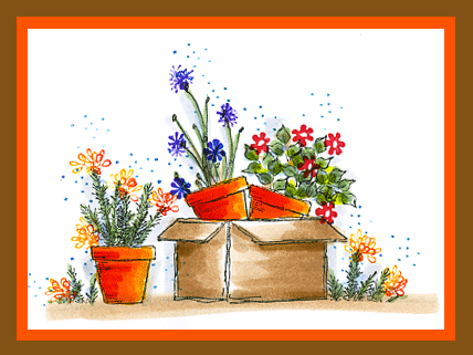 StampsByJudith.com: Box of Pots Card