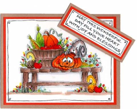 StampsByJudith.com: Pumpkin Bench Card
