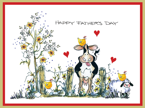 StampsByJudith.com: Cow Father's Day Card