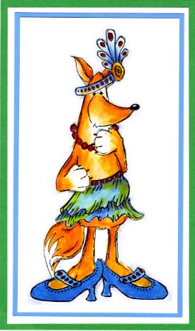 StampsByJudith.com: Flapper Fox Card