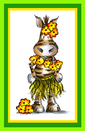 StampsByJudith.com: Hula Zebra Critter Card
