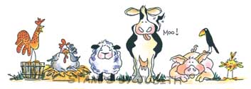StampsByJudith.com: O-28 Barnyard Animal Border