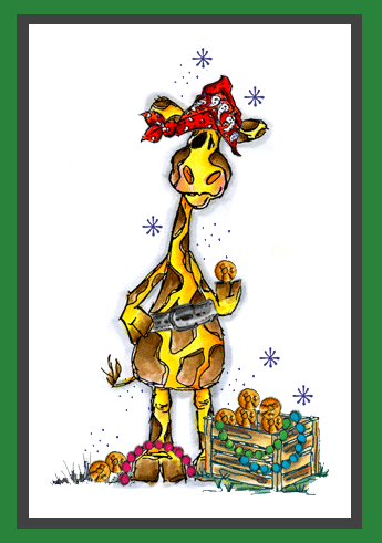 StampsByJudith.com: Pirate Giraffe Card
