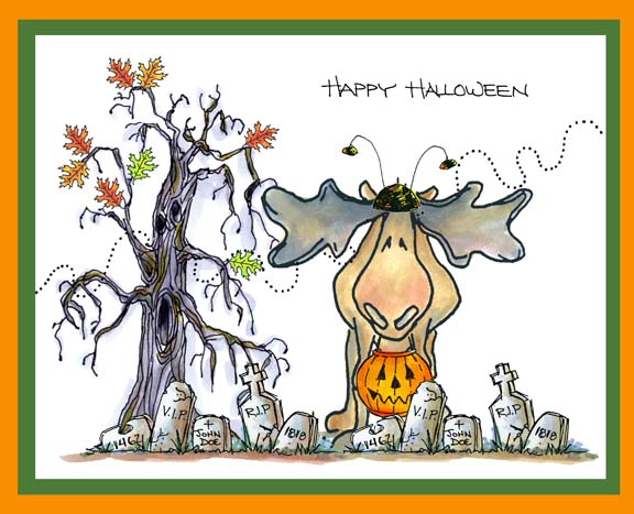 StampsByJudith.com: Spooky Moose Card