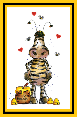 StampsByJudith.com: Zebra Bee Card